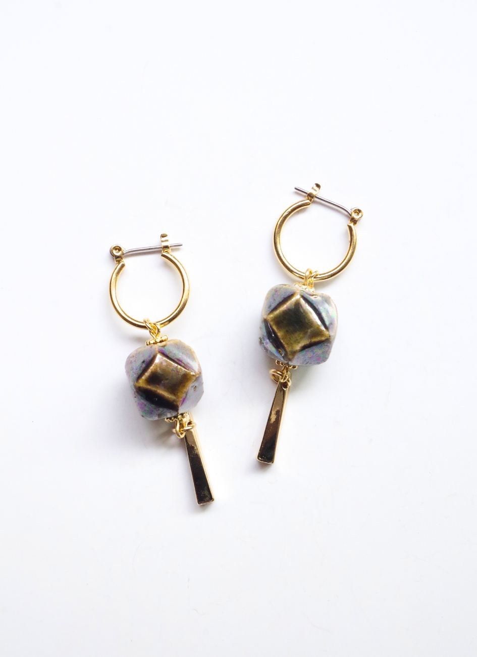 ファセットピアス（フープ・カーキブラウン) – Chuui（チューイ）